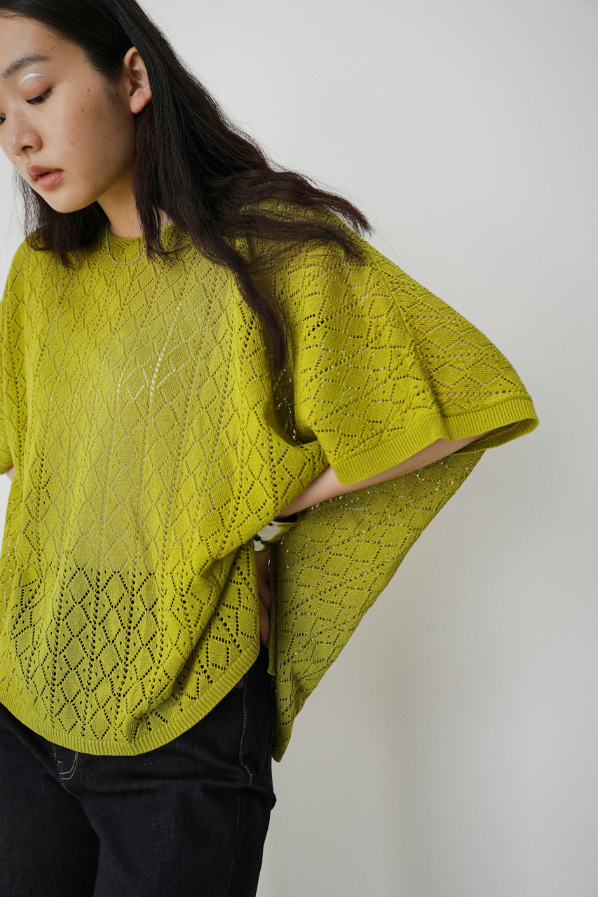 【2月23日(金)8:59まで期間限定価格】BACK SPINDLE EYELET KNIT TOPS/バックスピンドルアイレットニット ...